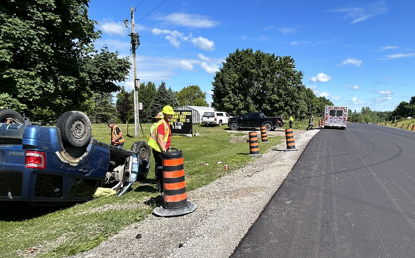 Rash driver crashes into construction zone, rolls over - Durham Post